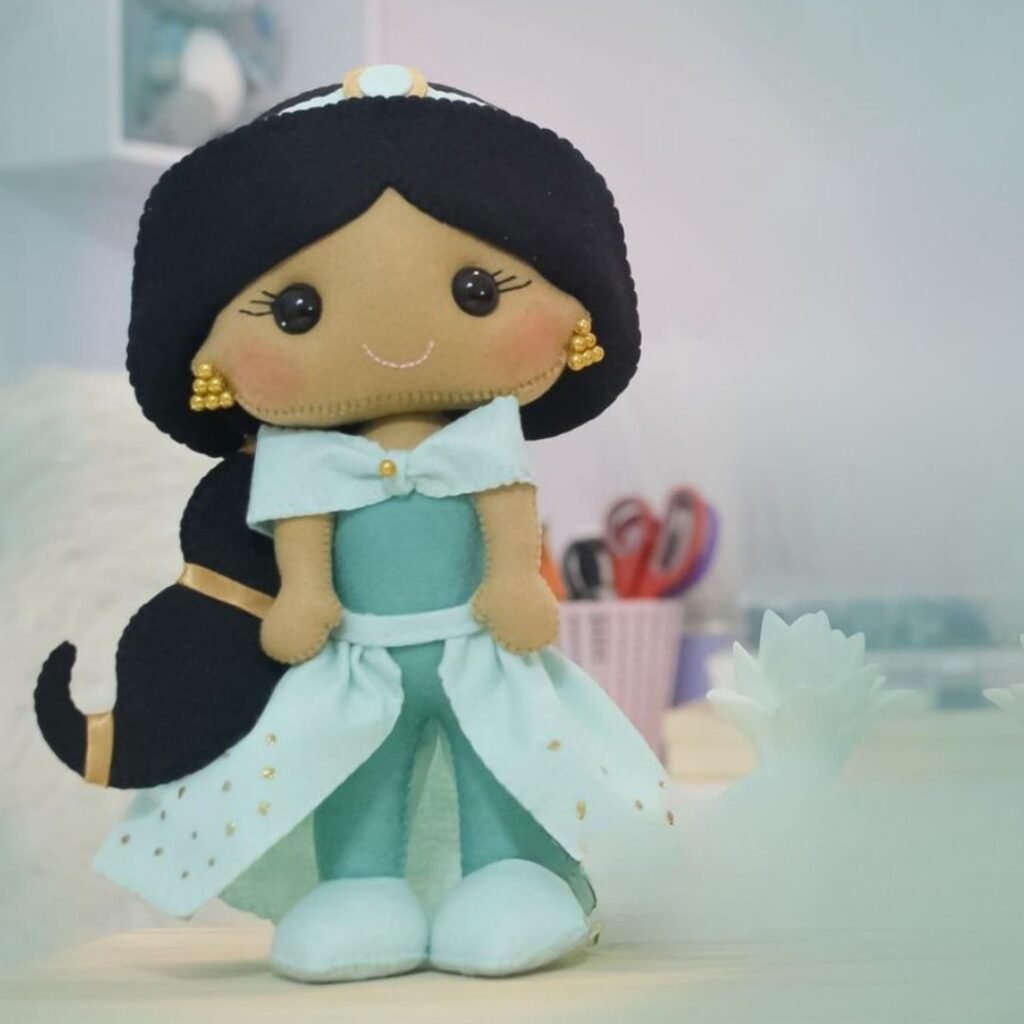 Jasmine Felt Pattern – Princess Plush PDF Template | FeltHaven